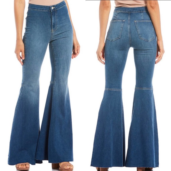 Free People | Jeans | Free People Jericho Blue Just Float On Flare High Rise Bell Bottom Denim ...